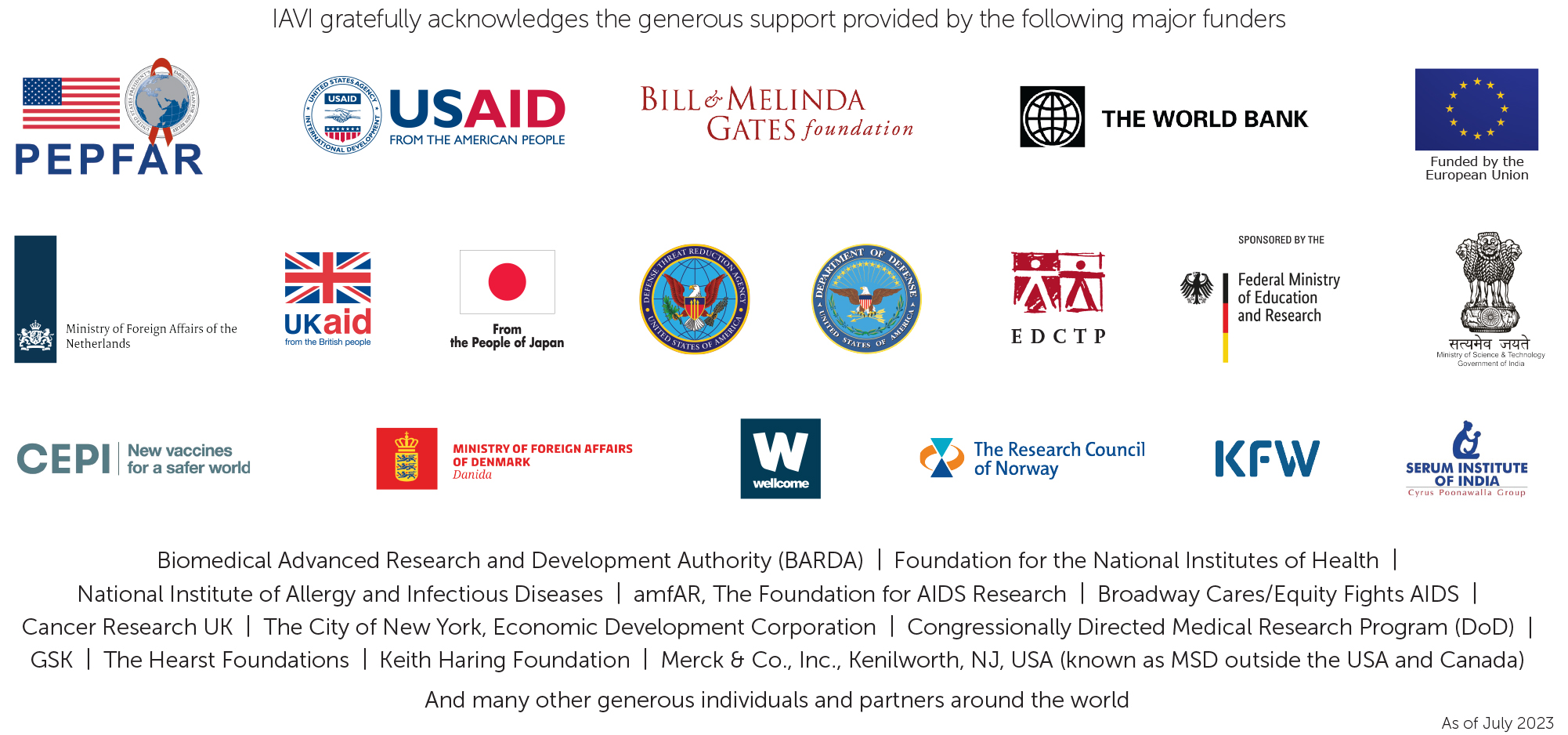 Funders - International AIDS Vaccine Initiative